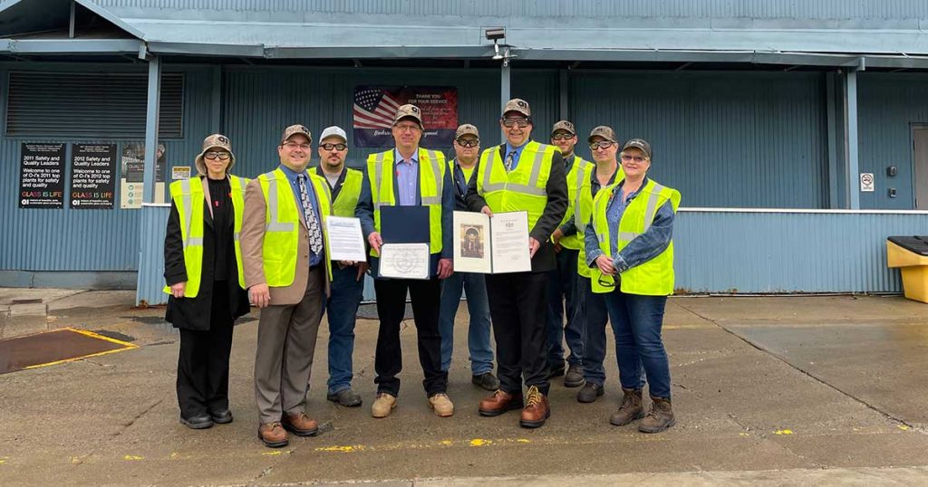 Pennsylvania State Senator Cris Dush Presents O-I Brockway with ENERGY ...