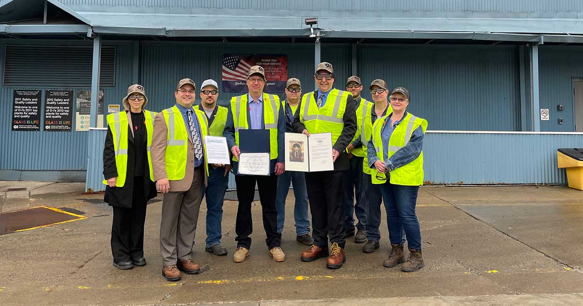 Pennsylvania State Senator Cris Dush Presents O-I Brockway with ENERGY ...